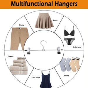 Qualsen Pants Hangers, 20Pack Adjustable Pants Hangers with Clips Baby Hangers with Clips Skirt Hangers with Clips Clothes Hanger Clips