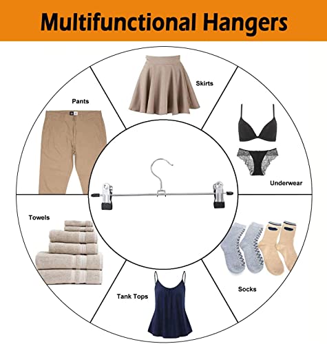 Qualsen Pants Hangers, 20Pack Adjustable Pants Hangers with Clips Baby Hangers with Clips Skirt Hangers with Clips Clothes Hanger Clips