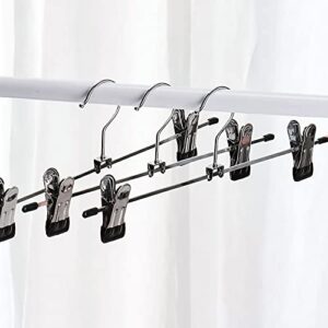 Qualsen Pants Hangers, 20Pack Adjustable Pants Hangers with Clips Baby Hangers with Clips Skirt Hangers with Clips Clothes Hanger Clips