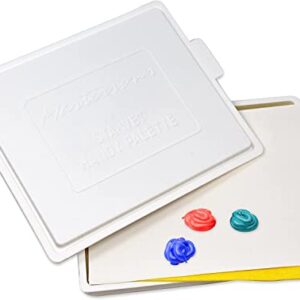 Masterson Sta-Wet Paint Palette with Airtight Lid, Keeps Wet Paint Fresh for Days, Paint Supplies, Paint Tray Palette, Paint Holder, with 30 Acrylic Palette Paper and Number 1 in Service Tissue Pack