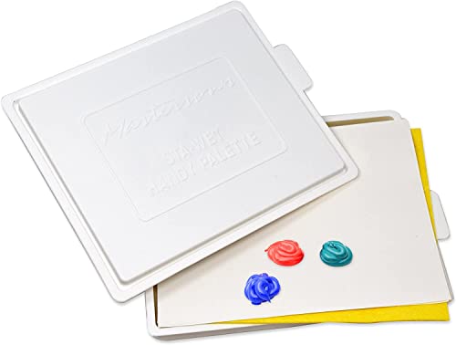 Masterson Sta-Wet Paint Palette with Airtight Lid, Keeps Wet Paint Fresh for Days, Paint Supplies, Paint Tray Palette, Paint Holder, with 30 Acrylic Palette Paper and Number 1 in Service Tissue Pack