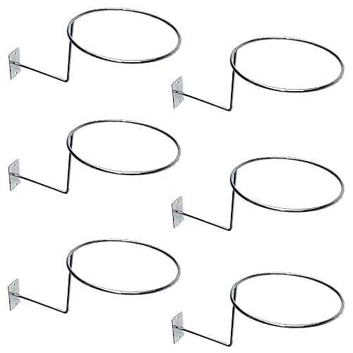 SnowTing Set of 6 Metal Hat Holder Wall Mount Hat Caps Wigs Organizer Display Racks Cowboy Ball Holder Hanger Hooks Hat Stand Display Wall Rack Silver