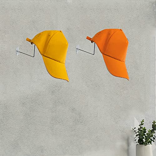 SnowTing Set of 6 Metal Hat Holder Wall Mount Hat Caps Wigs Organizer Display Racks Cowboy Ball Holder Hanger Hooks Hat Stand Display Wall Rack Silver