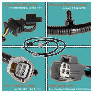 4-Way Trailer Hitch Tow Wiring Harness fit for Jeep Wrangler 2-Door & 4-Door JK JKU 2007-2018,Replace OEM 17275.01, 92015 8001