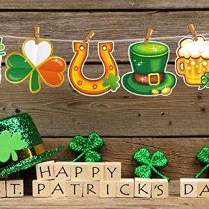 Joy Bang St Patricks Day Cutouts 60 PCS Paper Shamrock Cutouts for Crafts St. Patrick's Day Shamrock Leprechaun Cutouts for Classroom Bulletin Board Decorations