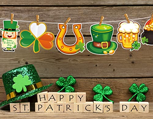 Joy Bang St Patricks Day Cutouts 60 PCS Paper Shamrock Cutouts for Crafts St. Patrick's Day Shamrock Leprechaun Cutouts for Classroom Bulletin Board Decorations