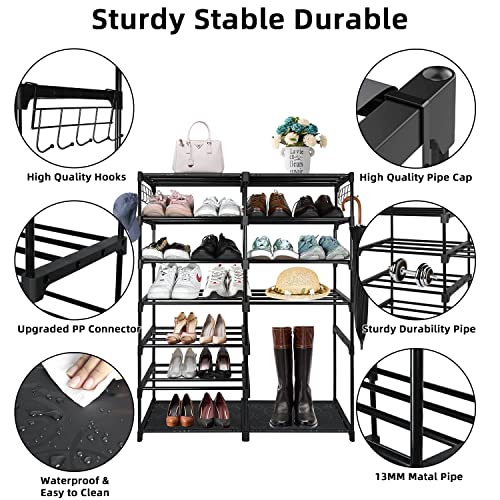 NIUBER 7 Tiers Shoe Rack tall Show Racks Shoes Stand for Bedroom Shelves for Shoes Garage Shoe Rack Organizer Sturdy Shoe Rack Heavy Duty for Closet Entryway Door