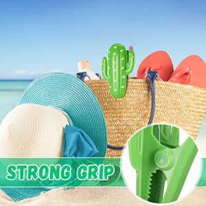 6 Pieces Beach Towel Clips Portable Towel Clips for Chairs Large Beach Towel Holders Plastic Cute Clothes Pins Flamingo Pineapple Cactus Towel Clips for Beach Chairs Lounge Patio Pool Accessories