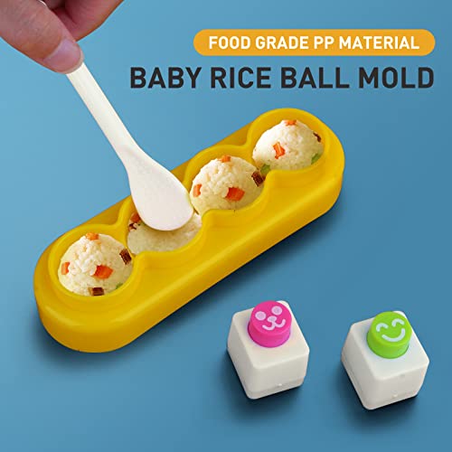 SurpriseSeptember-spherical rice ball mold diy bento sushi tool set with rice spoon 2 smiley face seaweed laver kitchen embossing mold