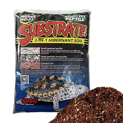 Hamiledyi Reptile Coconut Fiber Substrate Hibernant Soil Mix Perlite Vermiculite 3 in 1 Terrarium Bedding for Lizard Tortoise Chameleon Snake Iguanas Geckos Forg