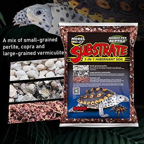 Hamiledyi Reptile Coconut Fiber Substrate Hibernant Soil Mix Perlite Vermiculite 3 in 1 Terrarium Bedding for Lizard Tortoise Chameleon Snake Iguanas Geckos Forg