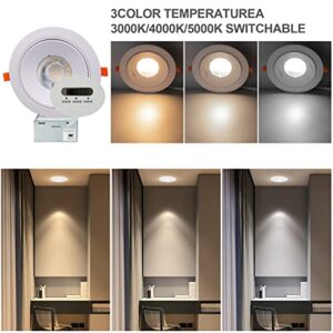 bulbeats 4 Pack 6 Inch LED Recessed Lights CRI90 3000K/4000K/5000K Selectable LED Can Lights, Dimmable White Can-Killer Downlight, 12W 1200LM (110W Eqv.) Canless LED Recessed Light with Acrylic Lens