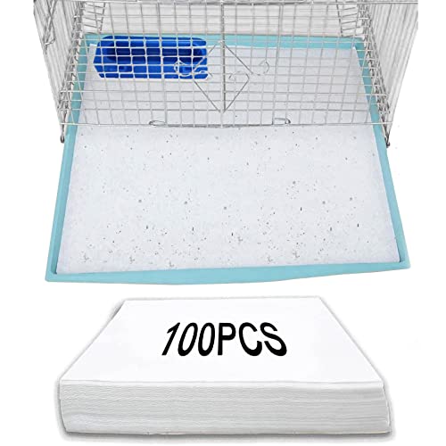 Hamiledyi Bird Cage Liner Papers Non-Woven Pet Cushion Disposable Absorbent Pad Accessories Cages Cushion Tray Mat for Parakeet Parrot Canary Finch Macaw