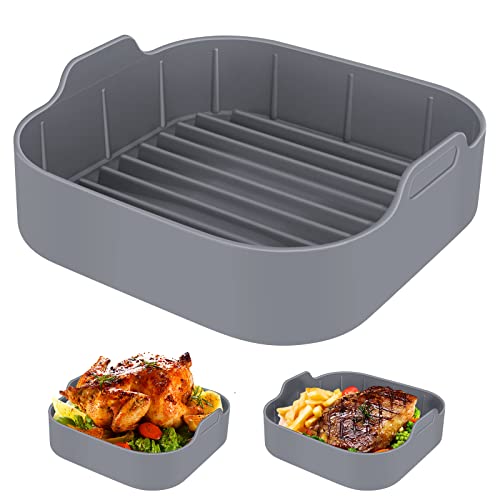 Air Fryer Reusable Liner (8-inch), FGSAEOR Oven Insert Silicone Bowl, Replacement of Parchment Paper Liners, Non Stick Basket for Baking Cooking