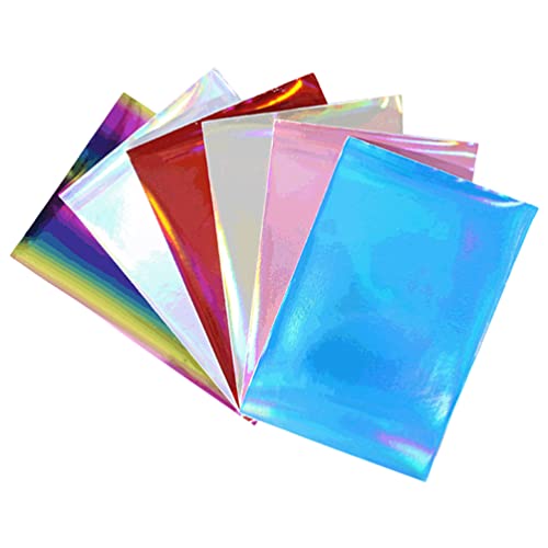 SEWACC Glitter Fabric Bedsheet Holographic Faux Leather Fabric Sheet: 6pcs 20x30cm Mirrored PU Leather Fabric Sheets for Leather Earring Bag Making Bows Crafts DIY Decoration Bed Blanket