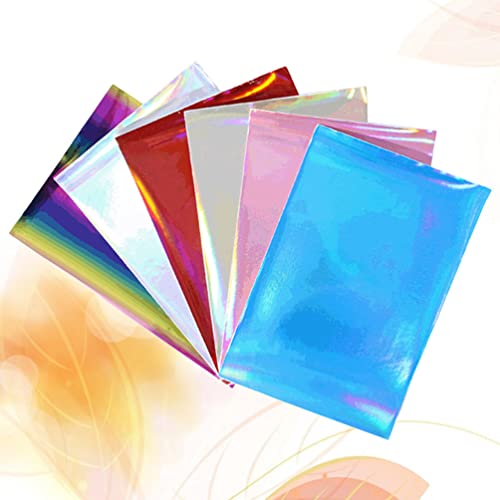 SEWACC Glitter Fabric Bedsheet Holographic Faux Leather Fabric Sheet: 6pcs 20x30cm Mirrored PU Leather Fabric Sheets for Leather Earring Bag Making Bows Crafts DIY Decoration Bed Blanket