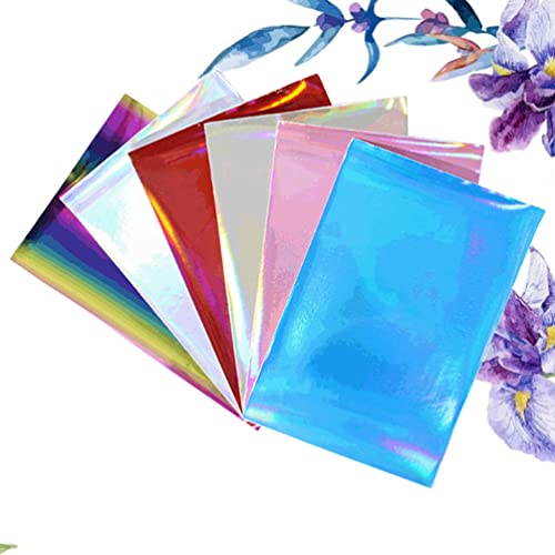 SEWACC Glitter Fabric Bedsheet Holographic Faux Leather Fabric Sheet: 6pcs 20x30cm Mirrored PU Leather Fabric Sheets for Leather Earring Bag Making Bows Crafts DIY Decoration Bed Blanket