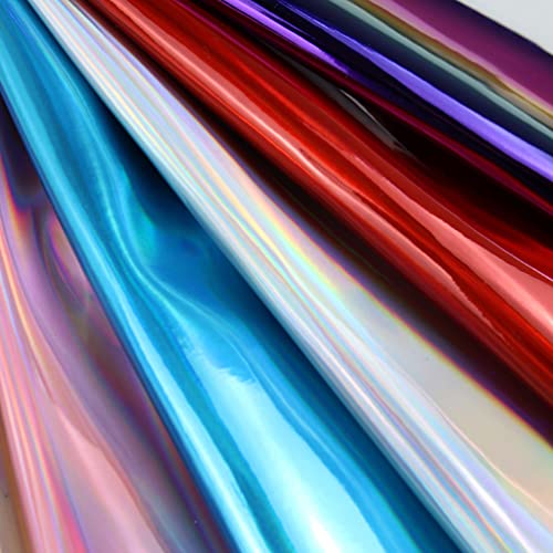 SEWACC Glitter Fabric Bedsheet Holographic Faux Leather Fabric Sheet: 6pcs 20x30cm Mirrored PU Leather Fabric Sheets for Leather Earring Bag Making Bows Crafts DIY Decoration Bed Blanket