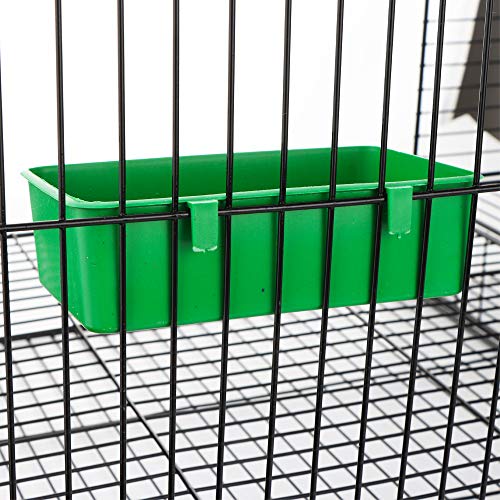 18 Pcs Bird Plastic Feeder, Seed Food Cage Hanging Food Bowl Feeding Dish for Poultry Pigeon Parrot Parakeet Budgie