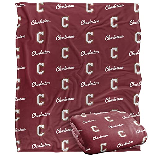 College of Charleston Cougars Blanket, 36"x58" Logo Pattern, Silky Touch Super Soft Throw