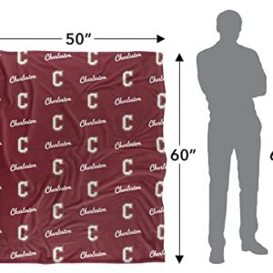 College of Charleston Cougars Blanket, 36"x58" Logo Pattern, Silky Touch Super Soft Throw