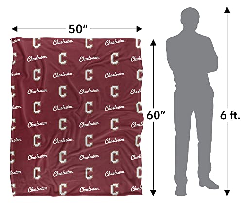 College of Charleston Cougars Blanket, 36"x58" Logo Pattern, Silky Touch Super Soft Throw