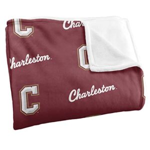 College of Charleston Cougars Blanket, 36"x58" Logo Pattern, Silky Touch Super Soft Throw