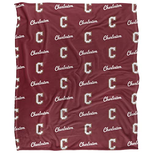 College of Charleston Cougars Blanket, 36"x58" Logo Pattern, Silky Touch Super Soft Throw