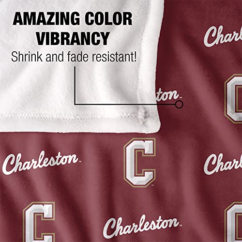 College of Charleston Cougars Blanket, 36"x58" Logo Pattern, Silky Touch Super Soft Throw