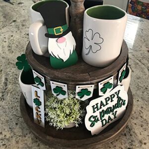 St. Patrick's Day Tiered Tray Decor,Wooden SignsTiered Tray Decors,Inspiration St. Patrick's Day Farmhouse Tiered Tray Decor (6pcs)