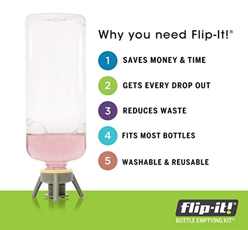 Flip-it! Universal Bottle Emptying Kit - Flip Bottle Upside Down To Get Every Drop Out with Flip-It! (6 XL DISPENSING STANDS with 6 adapters and 2 bottle stands, Pastel Color Edition)