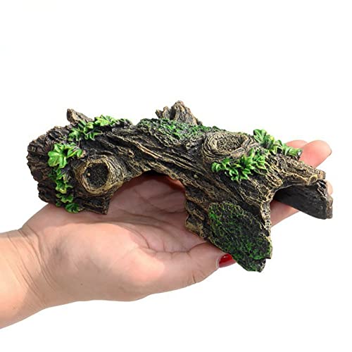 PTFJZ Aquarium Decorations-Small Fish Tank Accessories Hollow Tree Trunk Ornament Reptile Hideout Habitat Cave for Fish and Shrimp to Swim