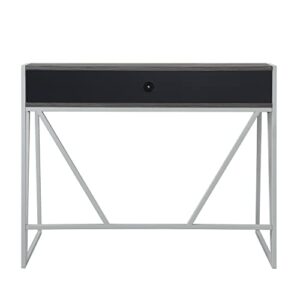 Leick Home Fletcher Ready-to-Assemble Contemporary Single-Shelf Writing Desk for Home Office, 44" L x 23.75" W/D, Gray