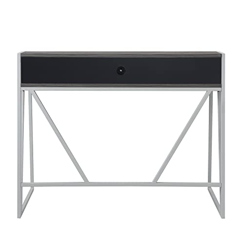 Leick Home Fletcher Ready-to-Assemble Contemporary Single-Shelf Writing Desk for Home Office, 44" L x 23.75" W/D, Gray