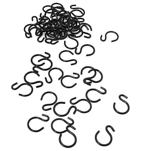 JJHXSM 50 Pcs 1inch Small Hooks, Black S Hooks Mini Ornament Jewelry S Hooks Mini Hooks for Hanging