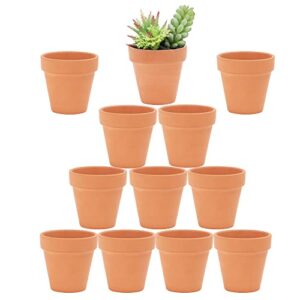 yishang 2.5 inch terracotta pots with drainage holes,small mini clay ceramic pottery planter,cactus flower terra cotta pots,succulents nursery pots for indoor/outdoor plants,crafts,wedding-12 pack