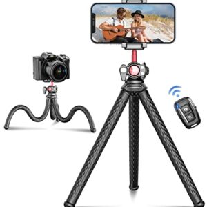 Phone Tripod Stand with Upgraded Phone Clip, Tupwoon Flexible Tripod for iPhone and Android Cell Phone, Portable Phone Stand for Video Recording, Camera, GoPro