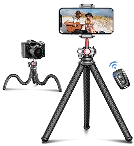 Phone Tripod Stand with Upgraded Phone Clip, Tupwoon Flexible Tripod for iPhone and Android Cell Phone, Portable Phone Stand for Video Recording, Camera, GoPro