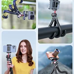 Phone Tripod Stand with Upgraded Phone Clip, Tupwoon Flexible Tripod for iPhone and Android Cell Phone, Portable Phone Stand for Video Recording, Camera, GoPro