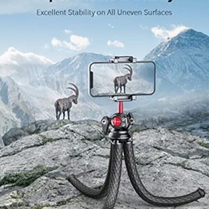 Phone Tripod Stand with Upgraded Phone Clip, Tupwoon Flexible Tripod for iPhone and Android Cell Phone, Portable Phone Stand for Video Recording, Camera, GoPro