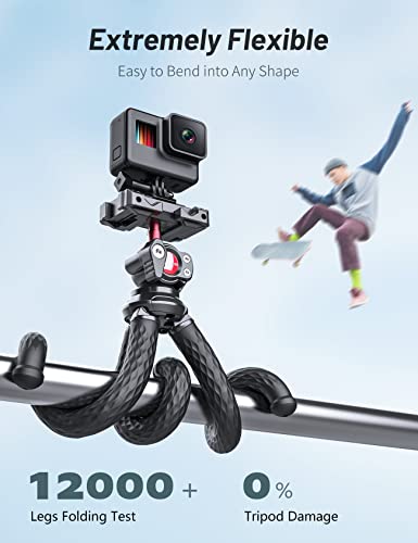 Phone Tripod Stand with Upgraded Phone Clip, Tupwoon Flexible Tripod for iPhone and Android Cell Phone, Portable Phone Stand for Video Recording, Camera, GoPro