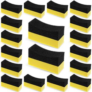 tallew 18 pieces tire contour dressing applicator pads color polishing sponge tire shine applicator pad car polishing sponge tire sponge car wax applicator pad for car glass painted steel porcelain