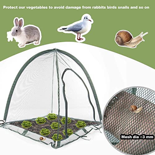 Pop up Gardening Net Cover,36x36x39 inch Pack of 2,Pest Guard Cover for Vegetables Fruits Durable Plant Gardening Net, Pop-Up Chicken Pen for Small Animals Outdoor Run and Pet Enclosure