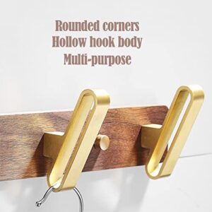 Coat Hooks Wall Mounted Coat Rack with 4/5 /6 Metal Hook Modern Luxury Coat Hangers for Wall Decorative Entryway Hall Bathroom,Wood Long Rack for Hat Towel Robes Purse (Size : 6 Hooks)