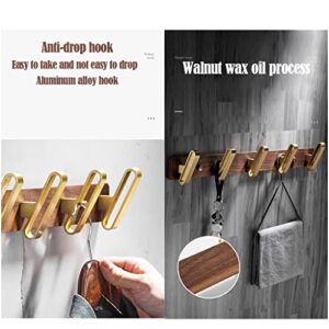 Coat Hooks Wall Mounted Coat Rack with 4/5 /6 Metal Hook Modern Luxury Coat Hangers for Wall Decorative Entryway Hall Bathroom,Wood Long Rack for Hat Towel Robes Purse (Size : 6 Hooks)