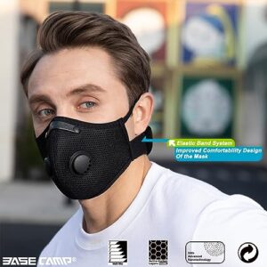 BASE CAMP M Plus Dust Mask, Breathable Reusable Face Mask with 6 Activated Carbon Filters for Woodworking Construction Mowing Grinding (Modern1)