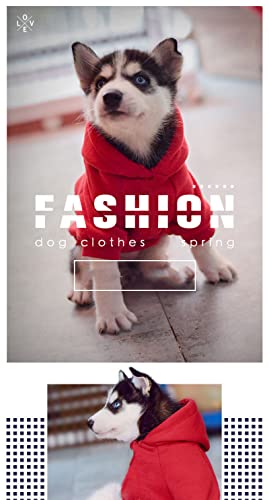 Dog Hoodie,Comfortable Soft Fashion Dog Clothes,Trendy Dog Hoodie,for Small, Medium and Large Dogs (X-Small, Red)