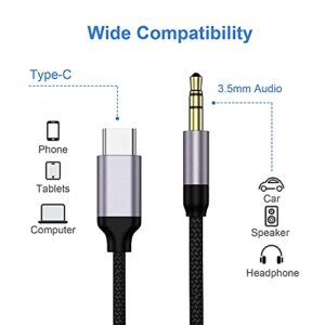 USB Type C to 3.5mm Female Headphone Jack Adapter+Type C Male to 3.5mm Male Jack Adapter