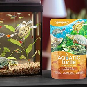 Gargeer 3oz Aquatic Turtle Food for Advanced Breeders Only. Complete Gel Diet for Hatchlings, Juveniles & Adults. Made in The USA Using Premium Ingredients, Growth Enhancing Fortified Gourmet Formula