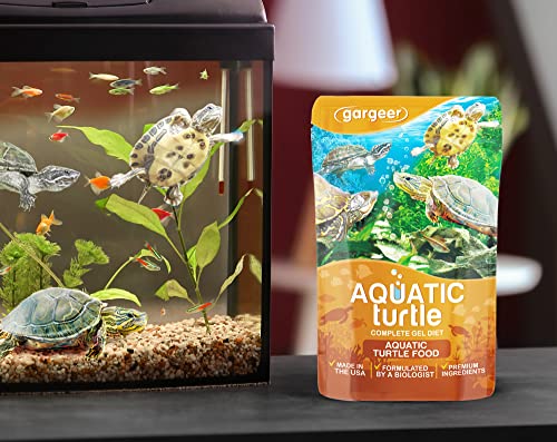 Gargeer 3oz Aquatic Turtle Food for Advanced Breeders Only. Complete Gel Diet for Hatchlings, Juveniles & Adults. Made in The USA Using Premium Ingredients, Growth Enhancing Fortified Gourmet Formula